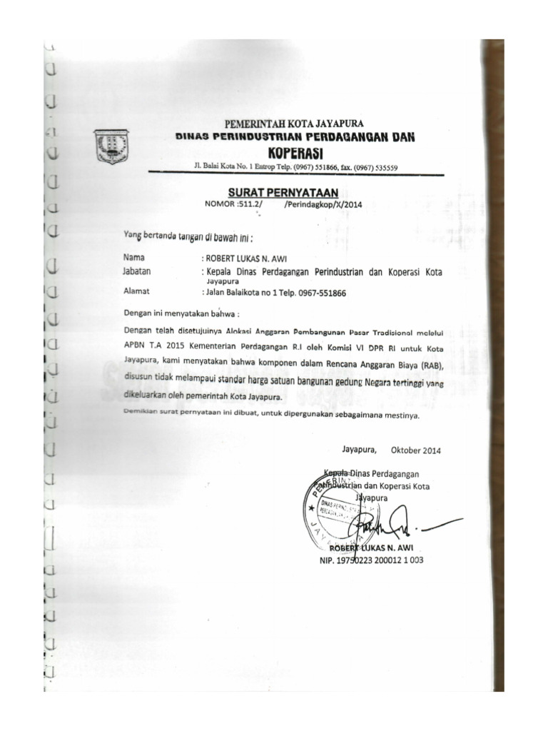 Pernyataan RAB NBV | PDF