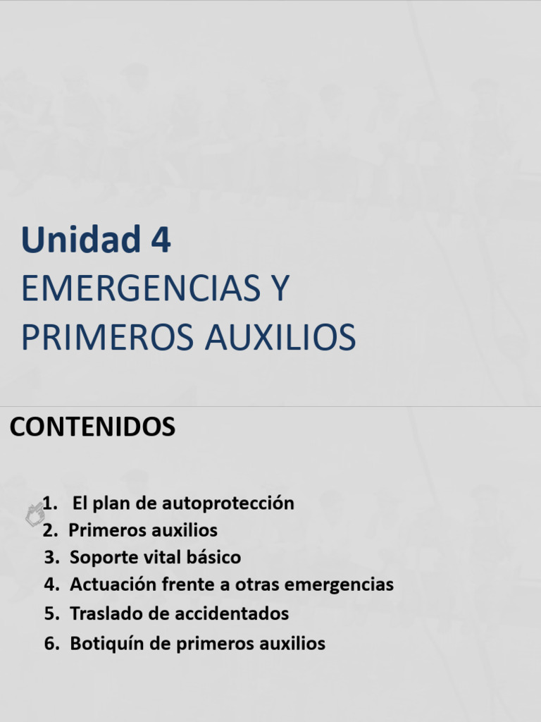 Tema 4 Emergencias y Primeros Auxilios | PDF | Reanimación cardiopulmonar | Herida