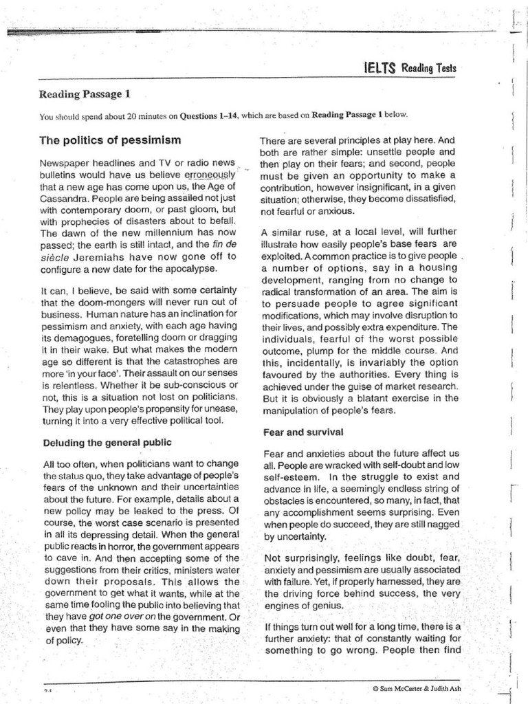 Angelica - Reading IELTS | PDF | Fear