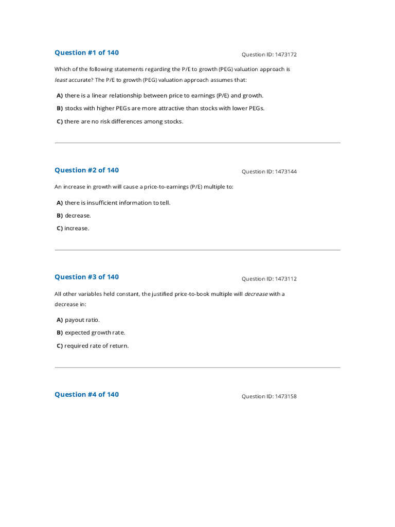 Reading 22 Market-Based Valuation - Price and Enterprise Value ...