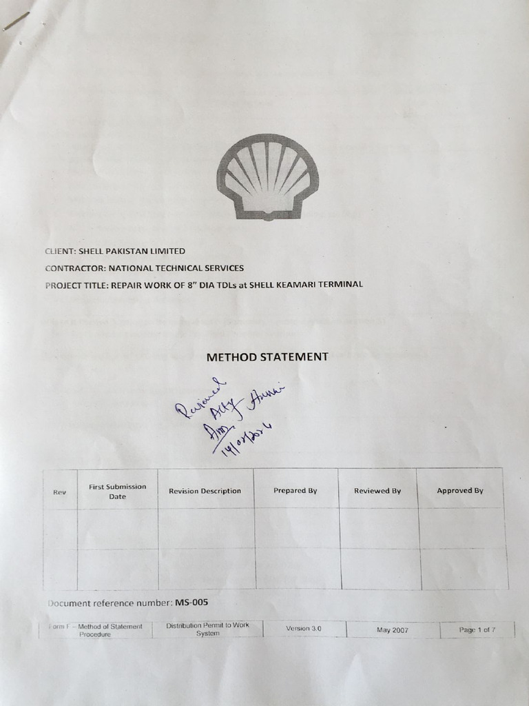 Method Statment LOBP 8inch TDL (2) | PDF