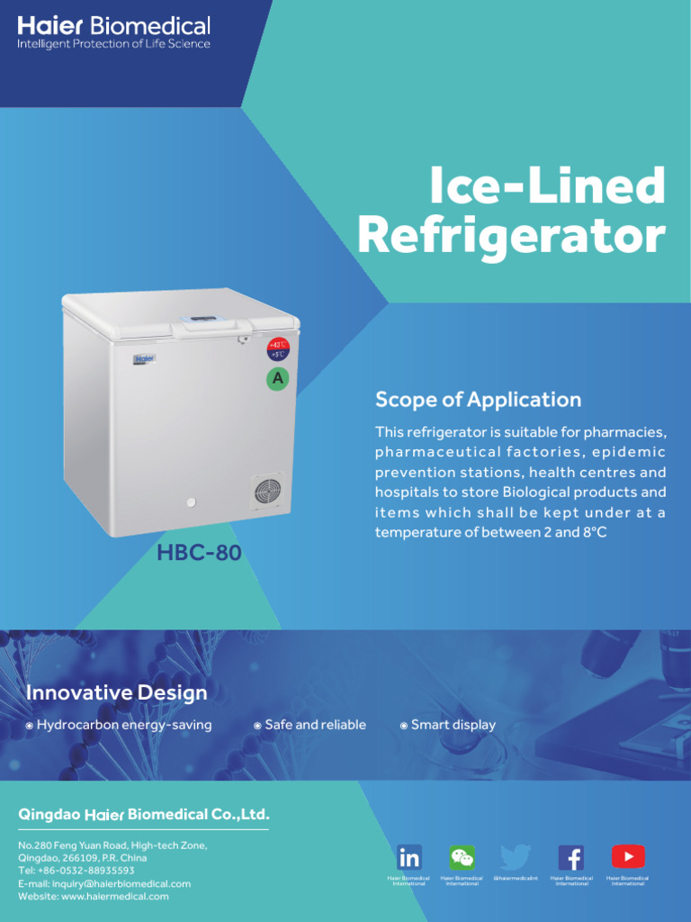Haier HBC-80 Brochure | PDF | Refrigerator | Temperature