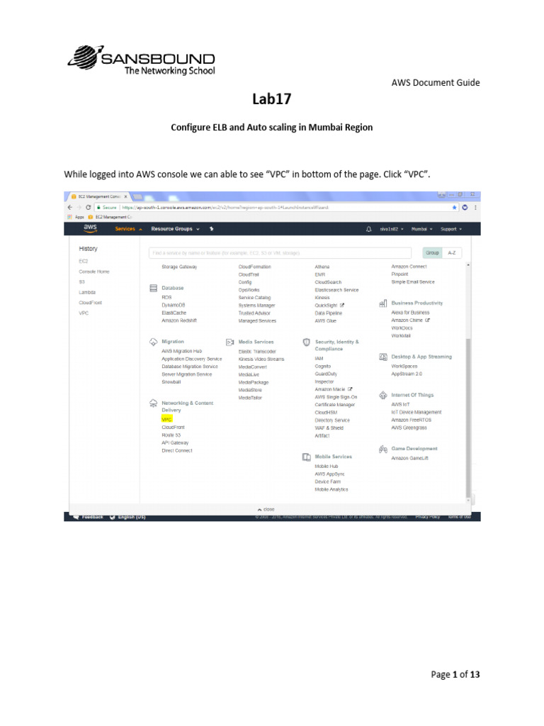 Lab17 - ELB and Autoscaling Lab Configuration - 1 of 3 | PDF | Internet Architecture ...