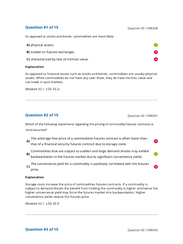 Reading 32 Introduction To Commodities and Commodity Derivatives ...