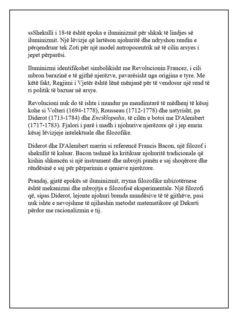 Shekulli I 18 Filozofi | PDF