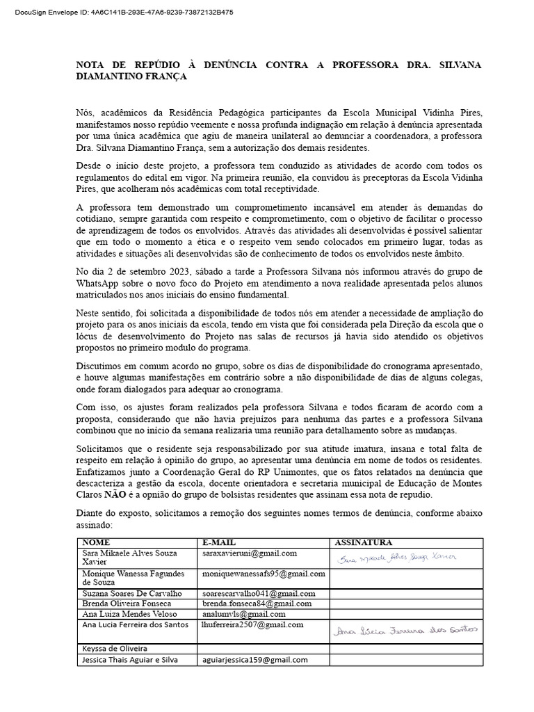 Nota de Repúdio RP | PDF | Escolas | Pedagogia