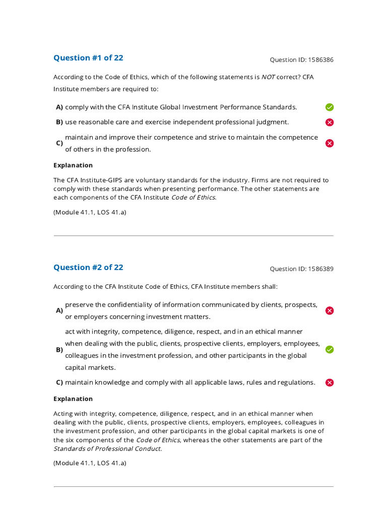 Reading 41 Code of Ethics - Answers | PDF | Integrity | Employment