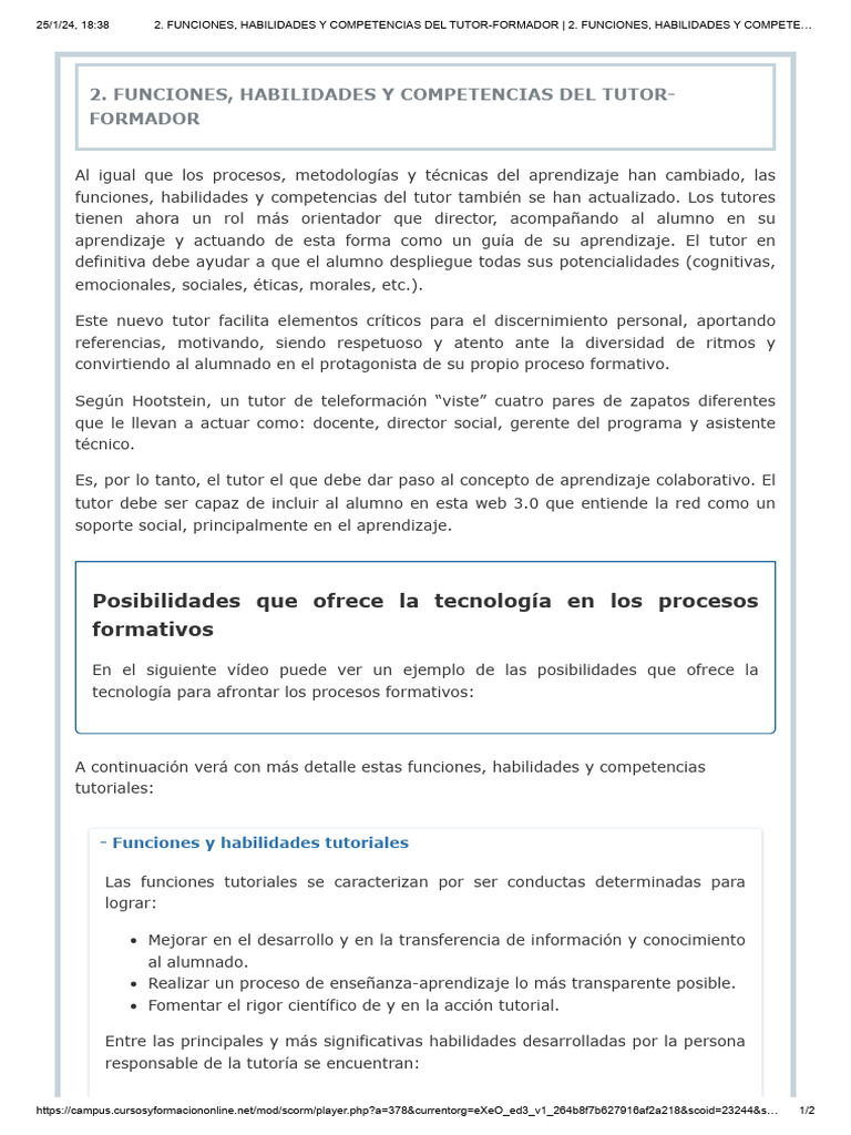 Funciones y Competencias Del Tutor Formador | PDF | Aprendizaje | Maestros