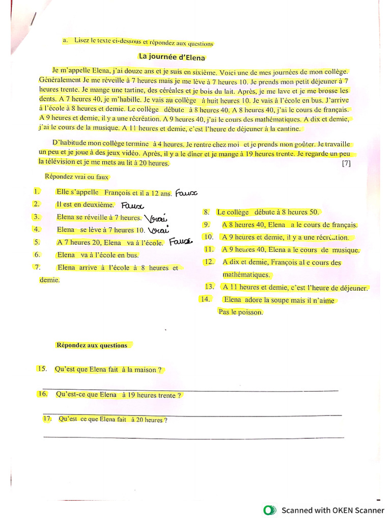 French Sample Paper Term 1 Grade 8 2023-2024 | PDF