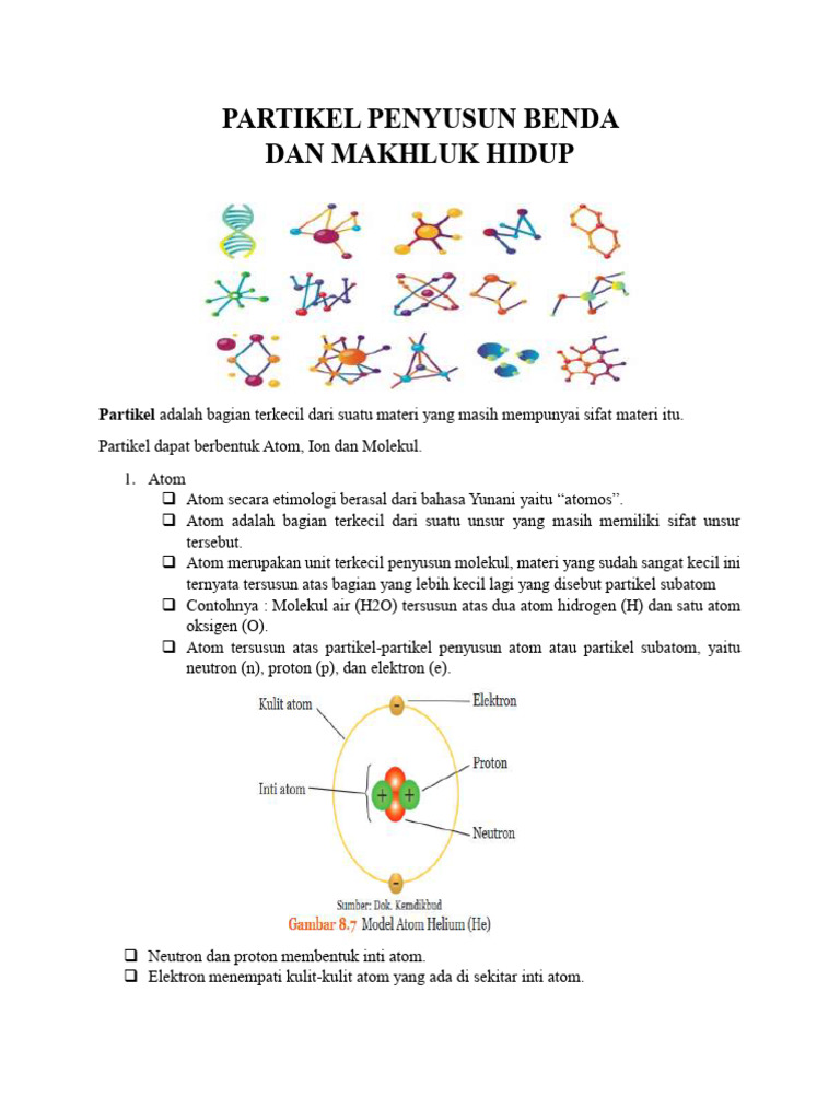 Partikel Terkecil Penyusun Materi | PDF