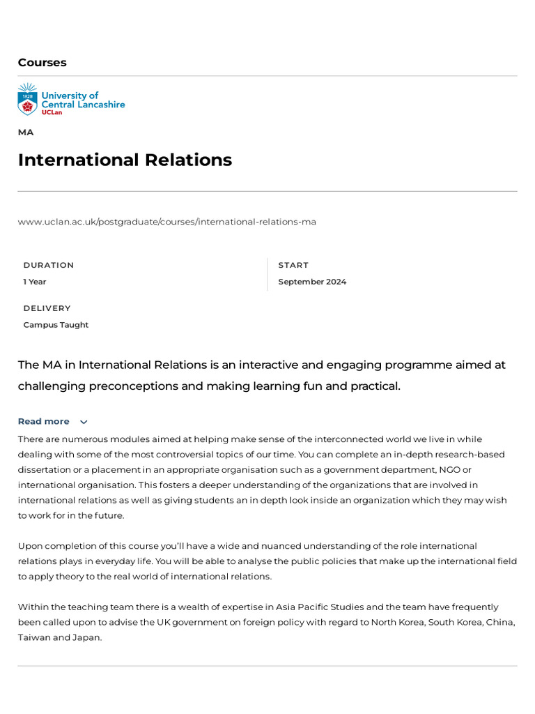 International Relations Ma | PDF