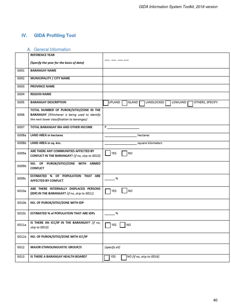 GIDA Profiling Tool | Download Free PDF | Health Care