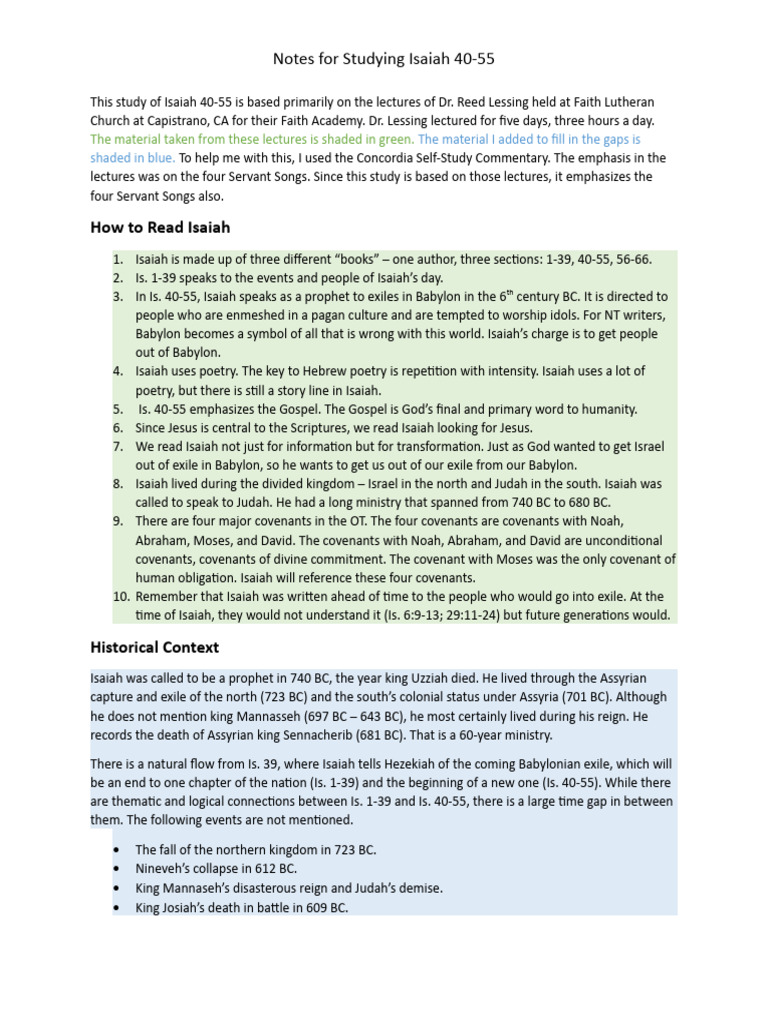 Study Guide for Isaiah 40-55 | PDF | Book Of Isaiah | Isaiah