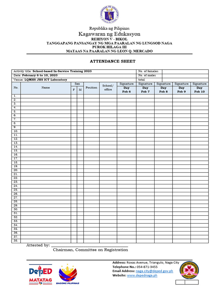 Attendance Sheet (1) | PDF