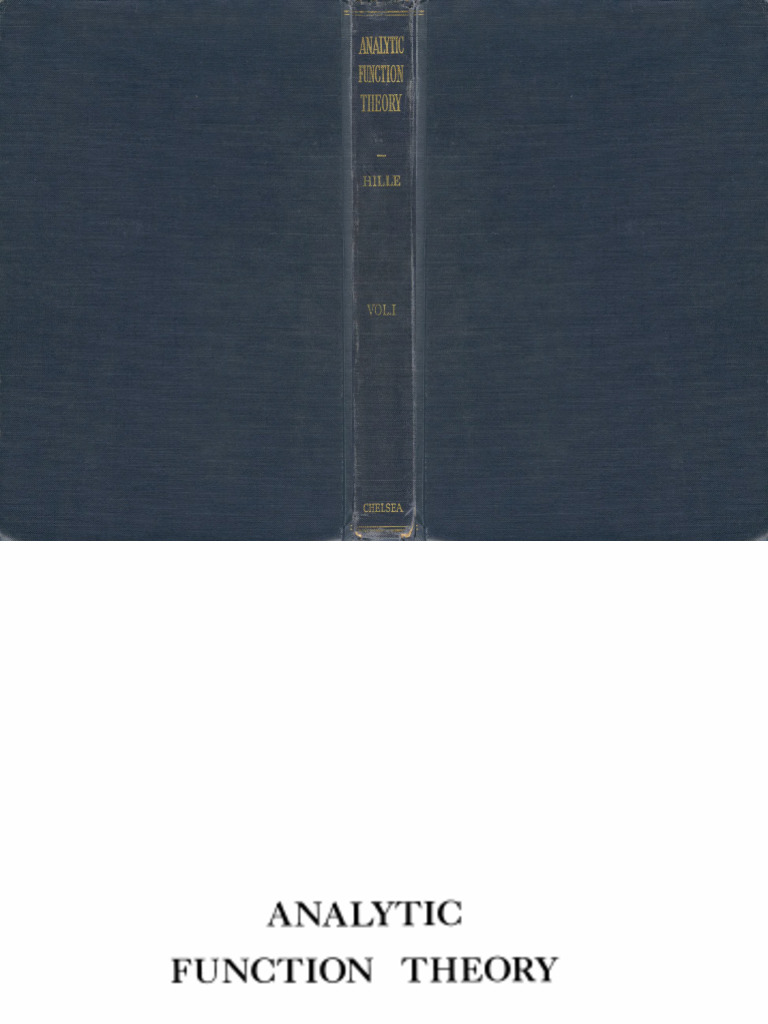Analytic Function Theory Hille | PDF