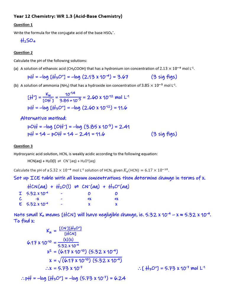 Acid-Base Titration and pH Calculations | PDF | Ph | Titration