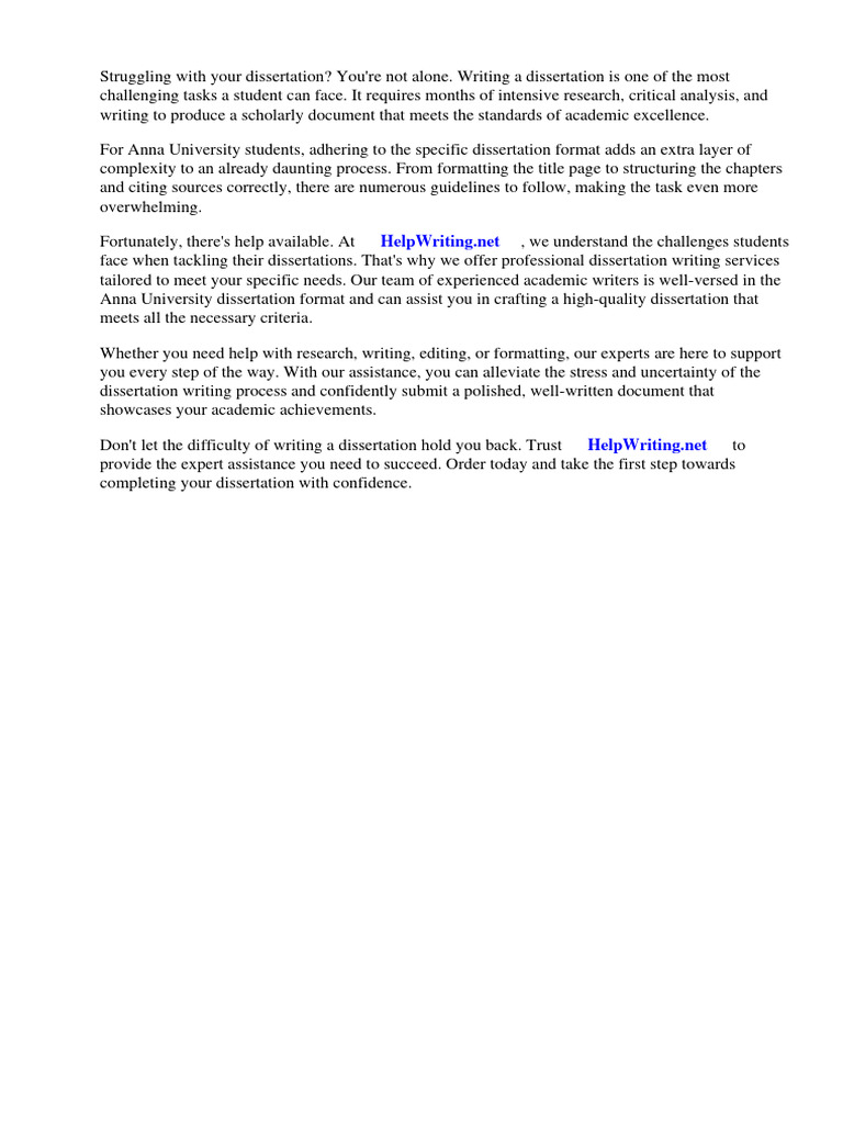 Anna University Dissertation Format | PDF | Thesis | Archive