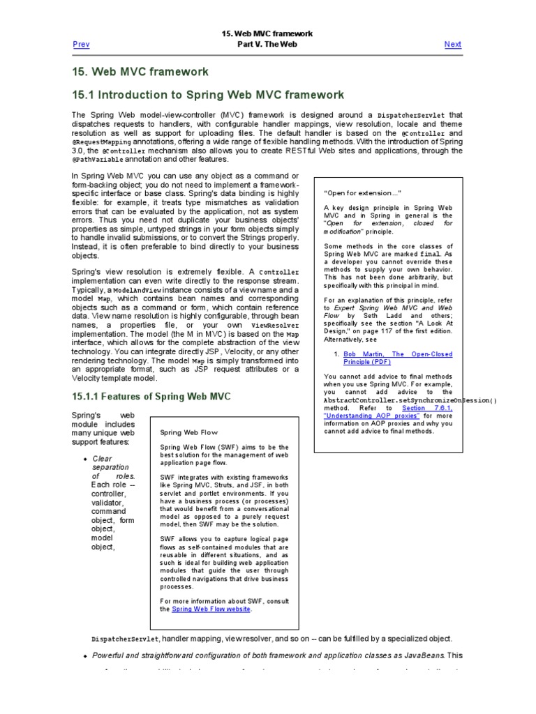 Web MVC Framework | PDF | Spring Framework | Parameter (Computer Programming)