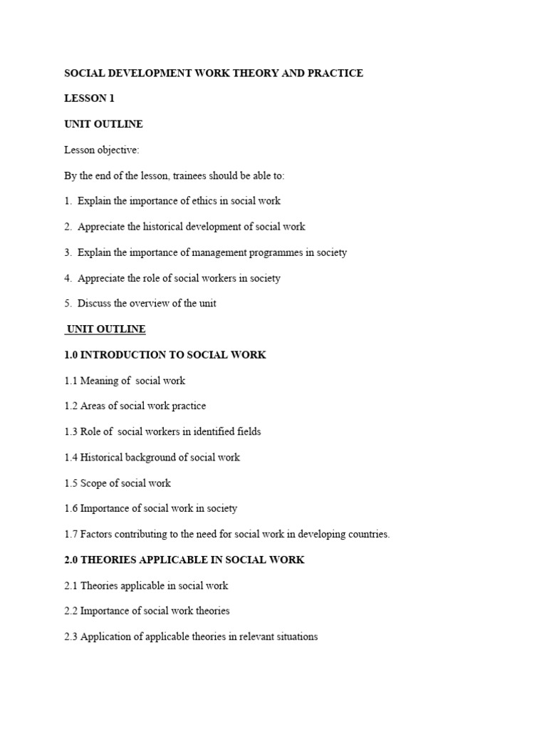 Social Development Work Theory and Practice | PDF | Social Work ...