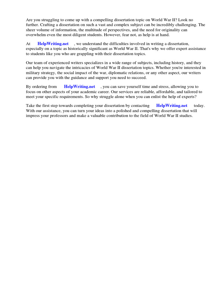 World War 2 Dissertation Topics | PDF | World War II | Essays