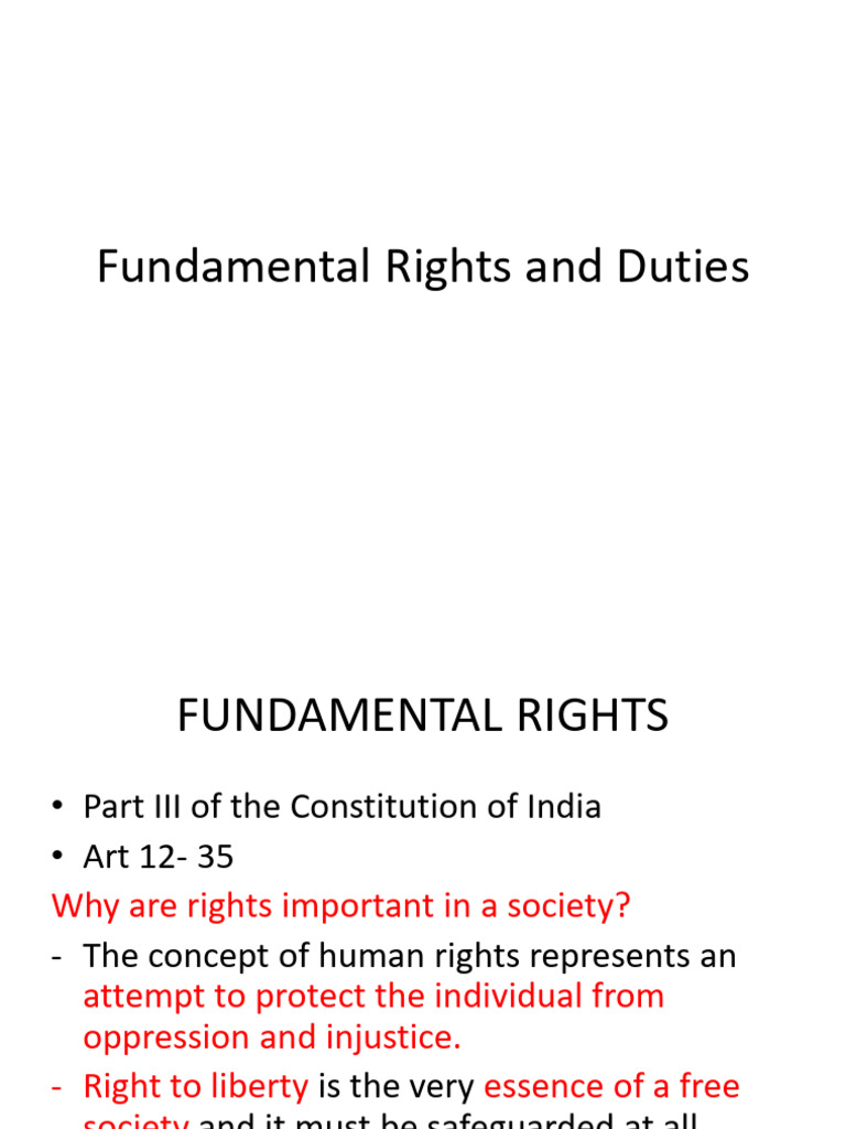 Fundamental Rights Part I | PDF | Human Rights | Constitution