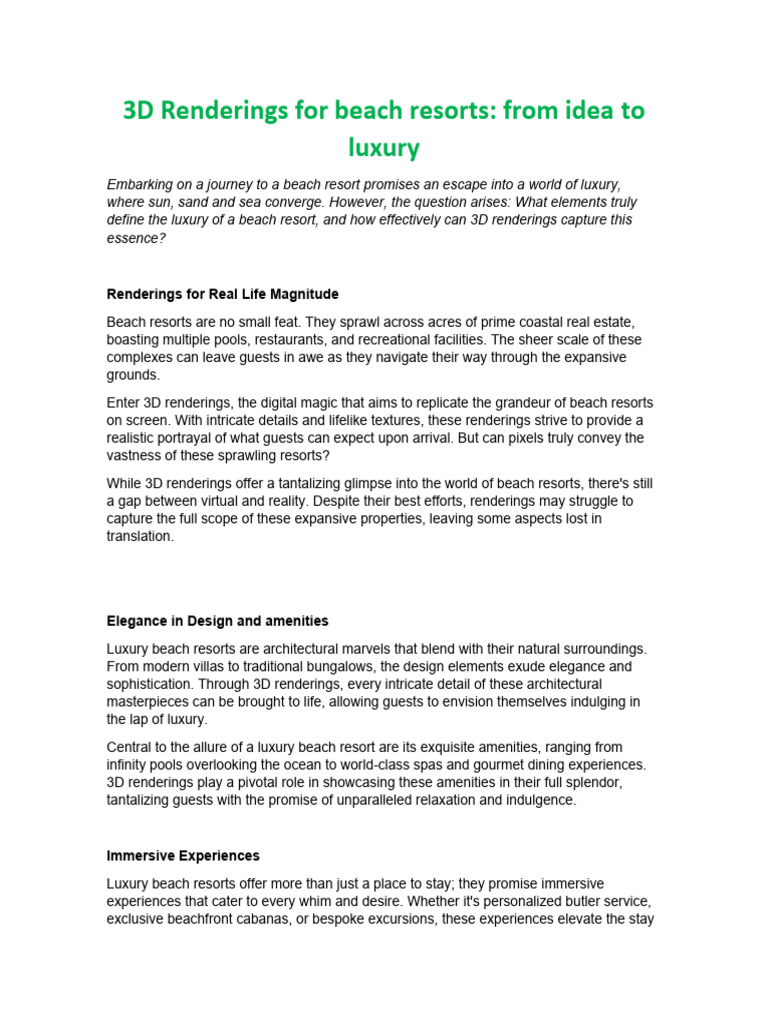 Beach Resorts | Download Free PDF | Resort | Beach