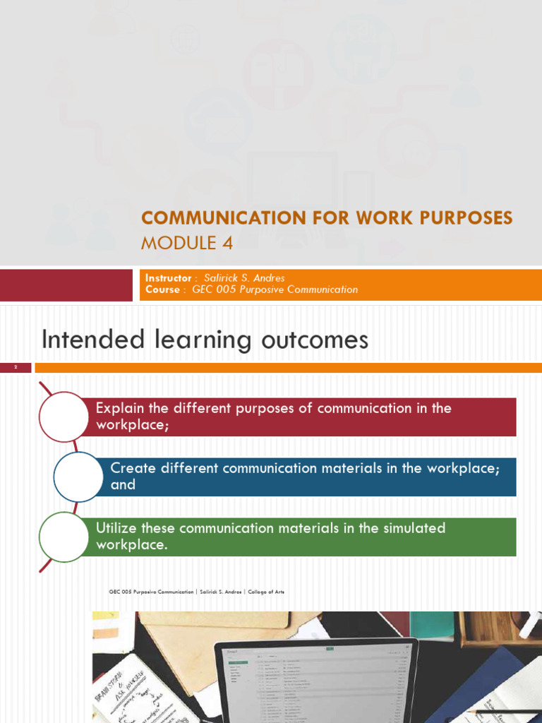 Module 4 Communication For Work Purposes | PDF | Résumé | Job Interview