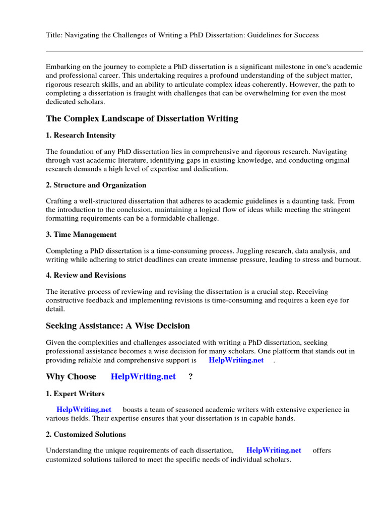 PHD Dissertation Guidelines | Download Free PDF | Thesis | Doctor Of ...