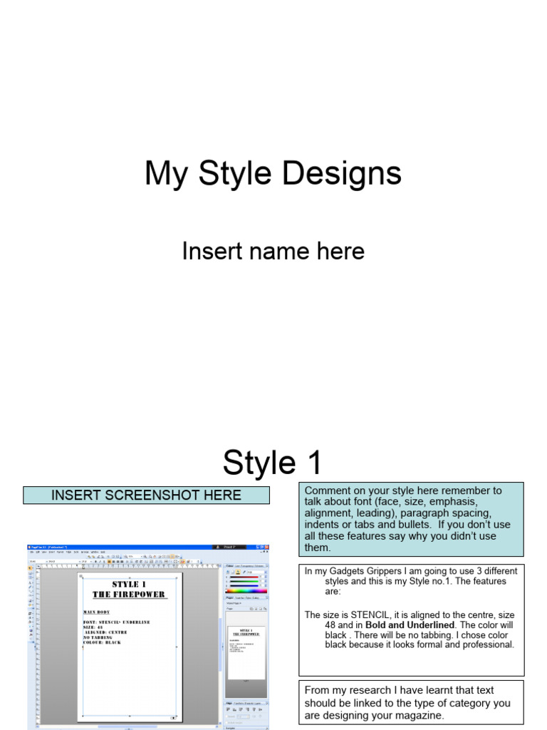 AO2 Style Designs | PDF | Paragraph | Typefaces