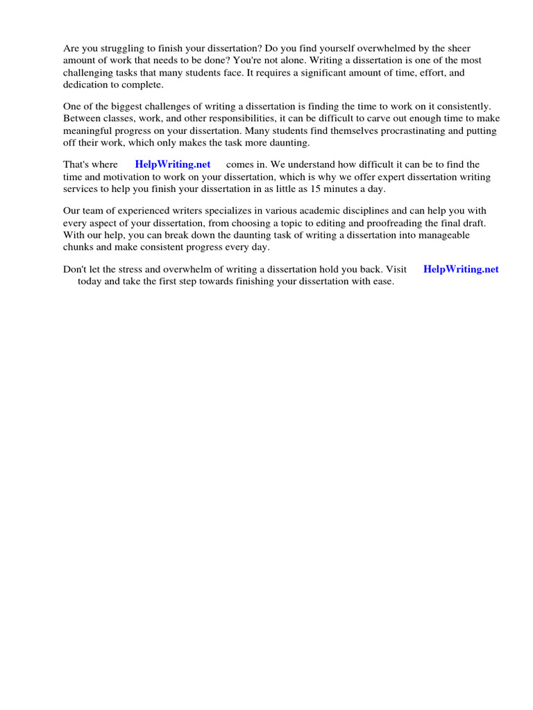 Finish Your Dissertation in 15 Minutes A Day | PDF | Thesis | Essays