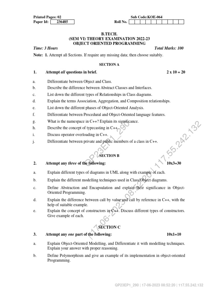 Object Oriented Programming Koe 064 Pdf C Class Computer Programming