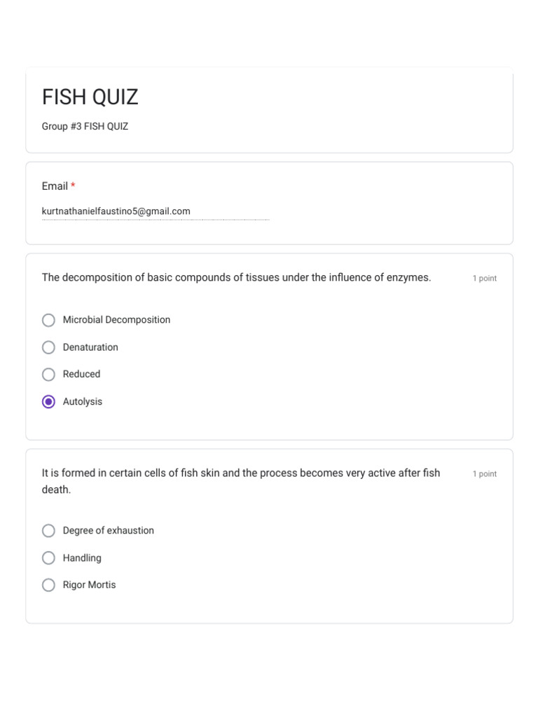 FISH-QUIZ | PDF | Decomposition