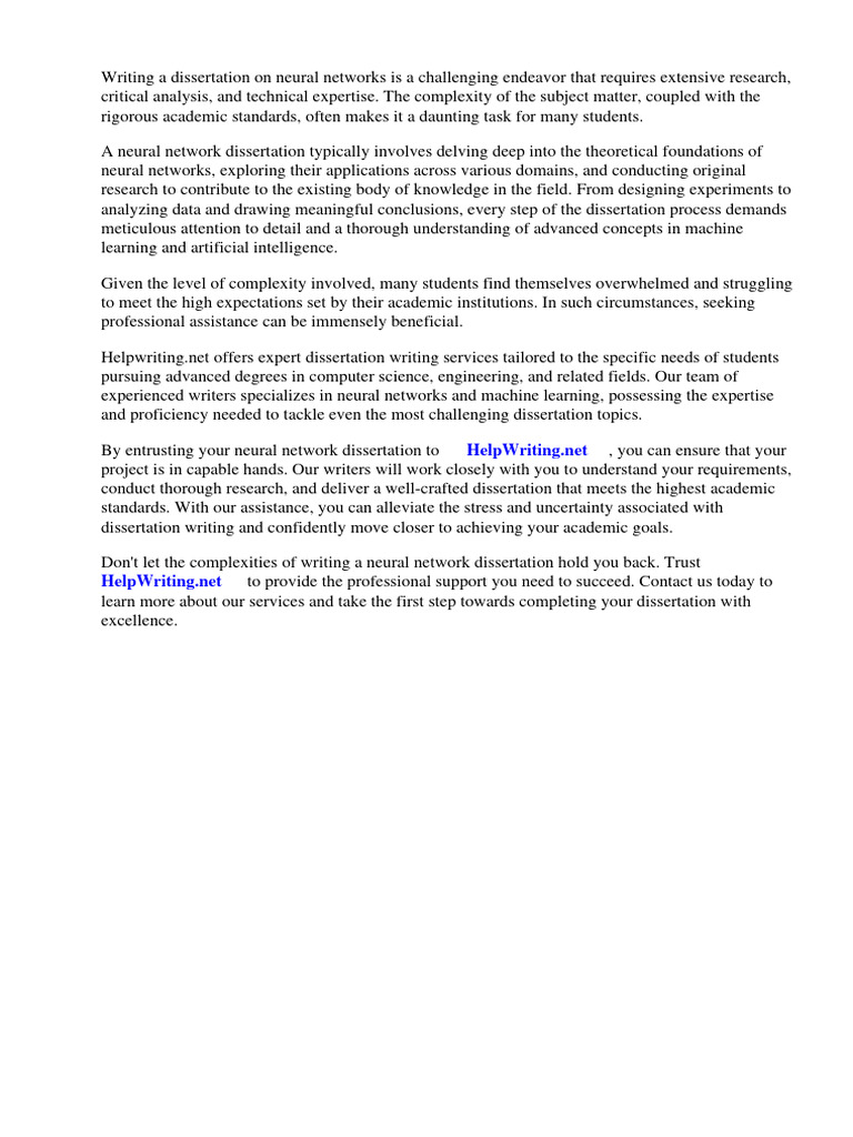 Neural Network Dissertation Writing Guide | PDF | Artificial Neural Network | Machine Learning