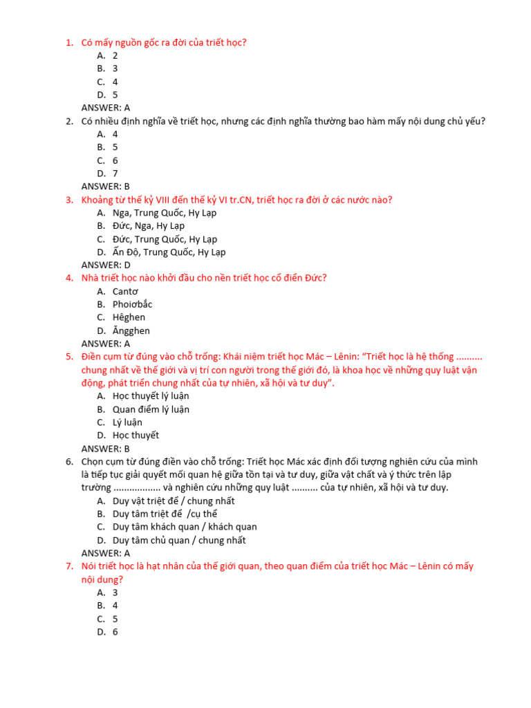 100 Cau Trac Nghiem | PDF