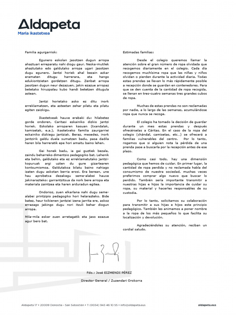 Ropa Perdida Familias | PDF | Salud y bienestar