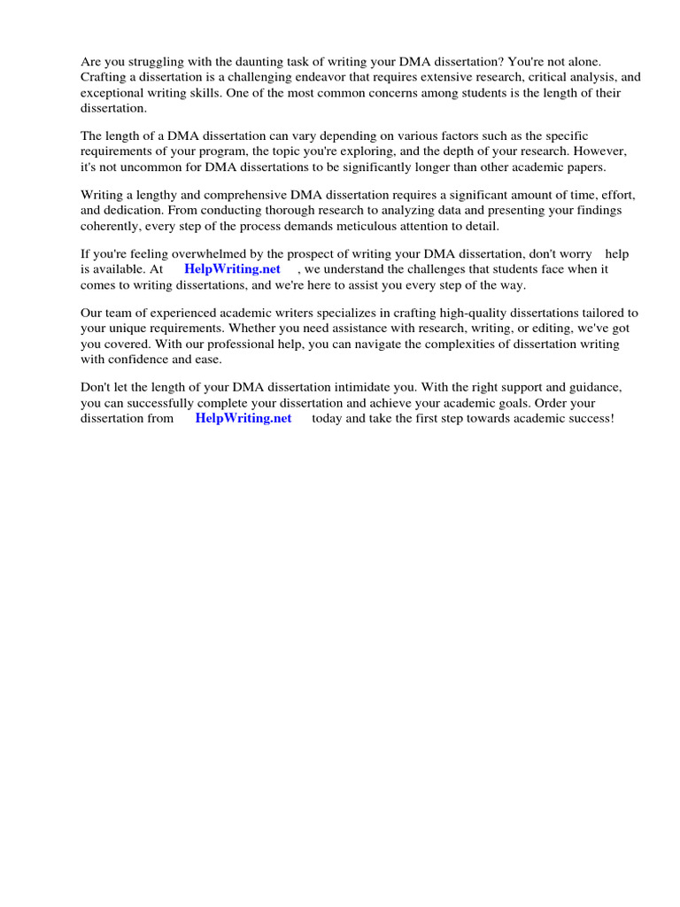 Dma Dissertation Length | PDF | Thesis | Statistics