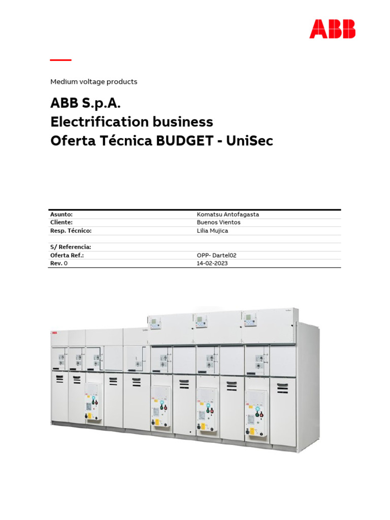 Oferta Budgetaria de Celdas UniSec | PDF | Fusible (Eléctrico ...