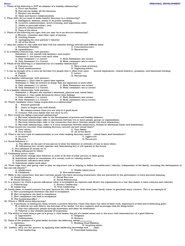 Per Dev | PDF | Leadership | Family