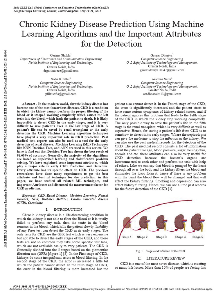 Chronic Kidney Disease Prediction Using Machine Learning Algorithms and ...