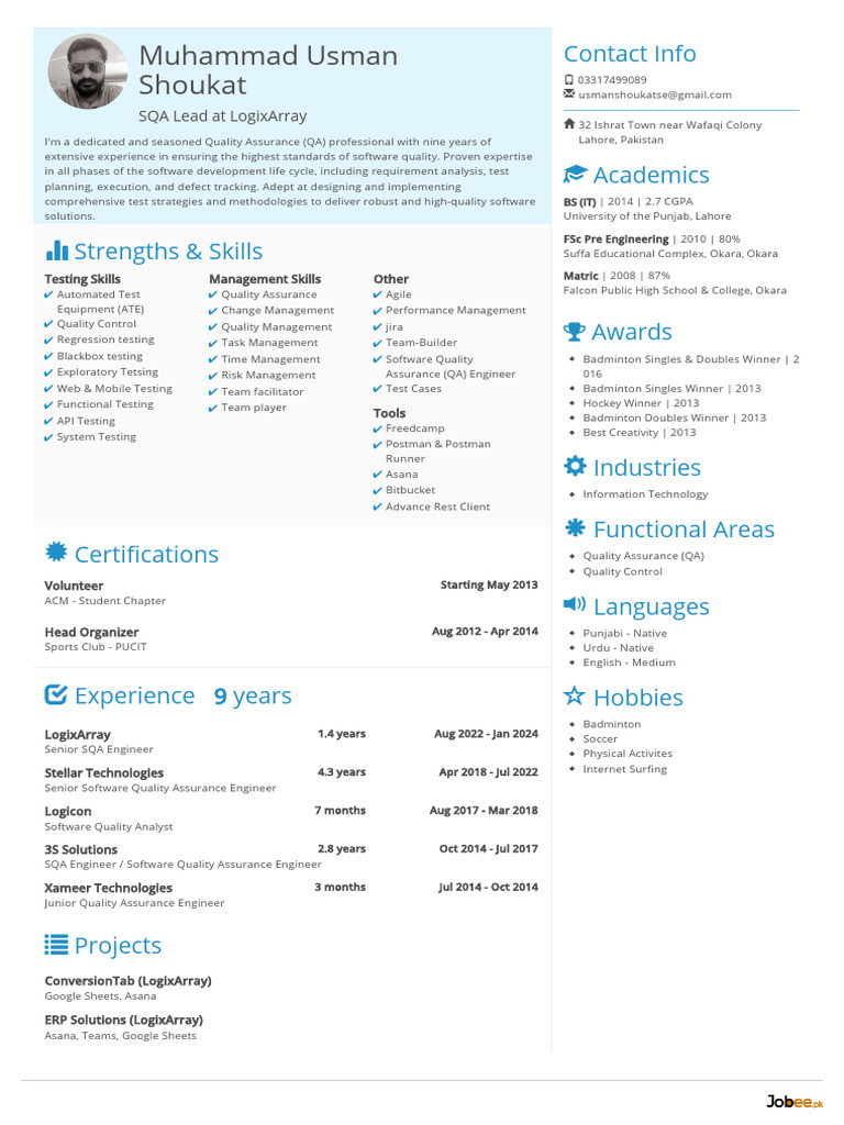 Muhammad Usman Shoukat | PDF | Quality Assurance | Software Development ...