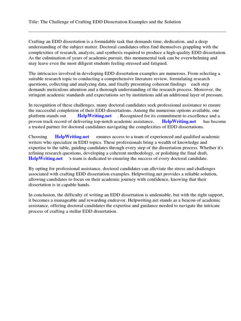 Edd Dissertation Examples | PDF | Methodology | Thesis