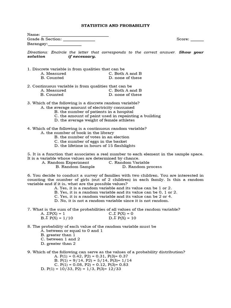 Summative Test and Performance Task Q3 WK 1-2 | PDF | Standard ...