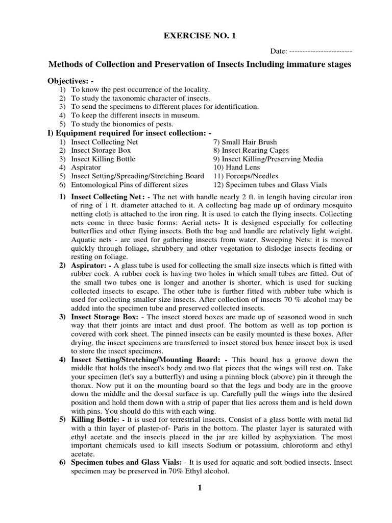 Manual ENTO-121, Fundamentals of Entomology - 2 (1+1) | PDF | Arthropodology | Arthropods