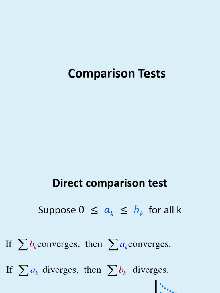 5th Lesson Comparison Tests | PDF | Calculus | Mathematical Analysis 5th Lesson Comparison Tests | PDF | Calculus | Mathematical Analysis