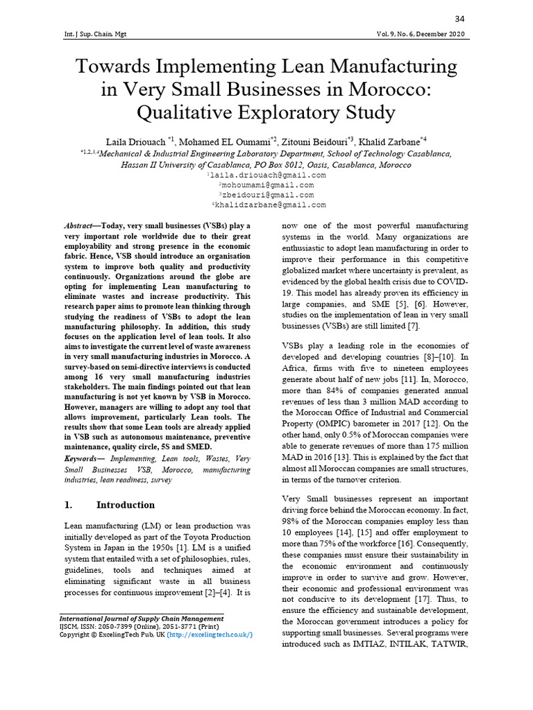 Towards Implementing Lean Manufacturing | PDF | Lean Manufacturing ...