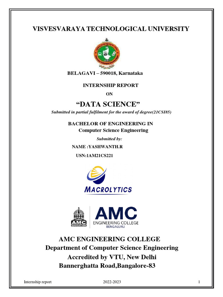 Internship Report | PDF | Big Data | Relational Database