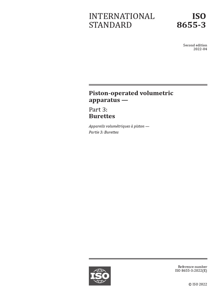 ISO 8655-3 2022 Ed.2 - Id.68798 Publication PDF (En) | PDF ...