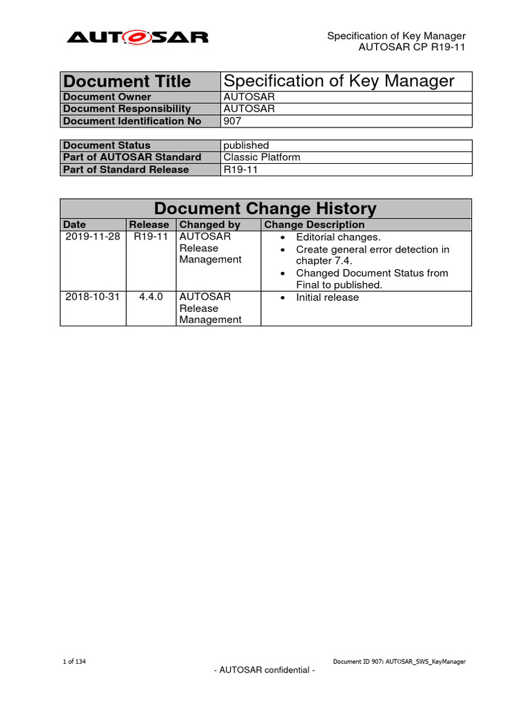 Autosar Sws Keymanager | PDF | Public Key Certificate | Authentication