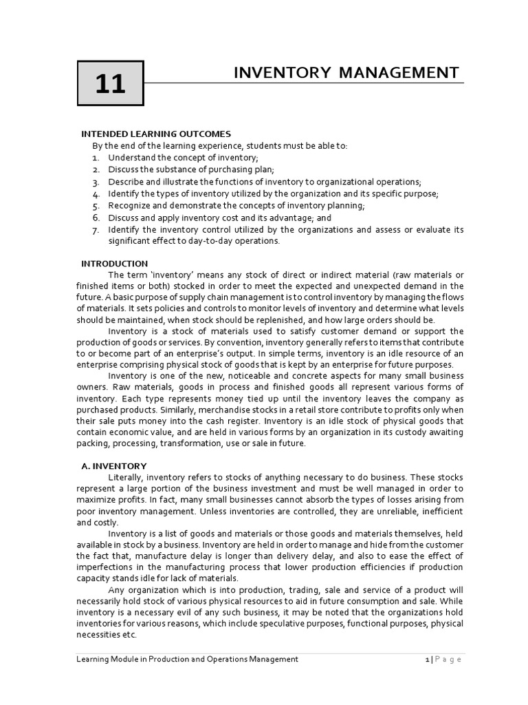 Inventory Management Essentials | PDF | Inventory | Operations Management