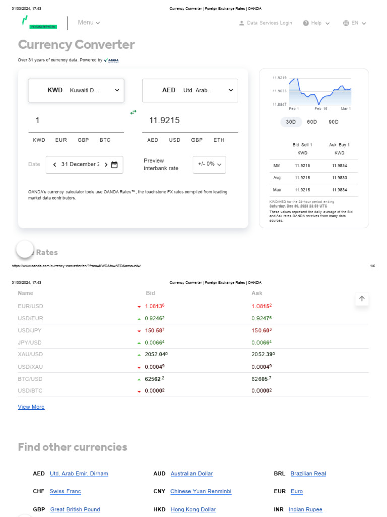 Currency Converter - Foreign Exchange Rates - OANDA | PDF | Exchange ...